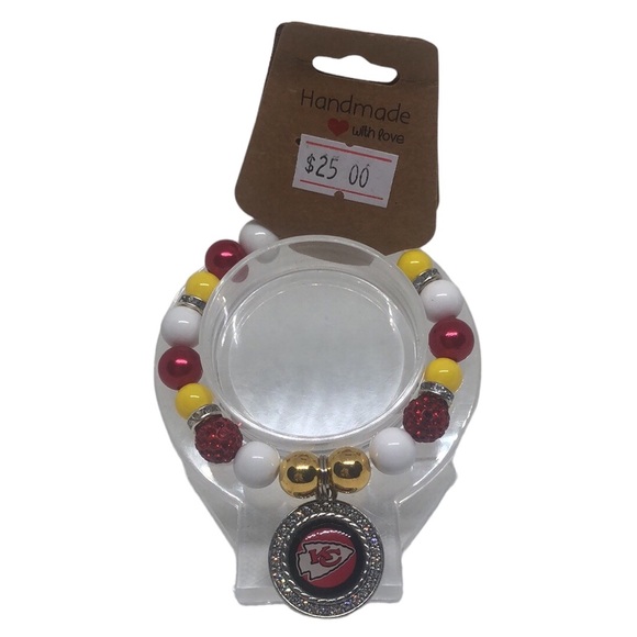 Hand Crafted | Jewelry | Nfl Kansas City Chiefs Round Charm Logo ...